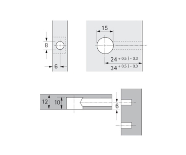 Эксцентриковая стяжка Rastex 15 (без покрытия) Hettich купить в Минске ...